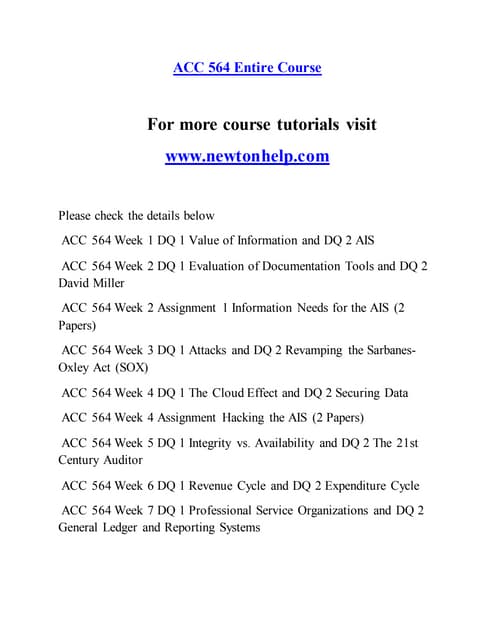 Acc 564 final exam part 2 | PDF | Business Accounting & Finance | Business