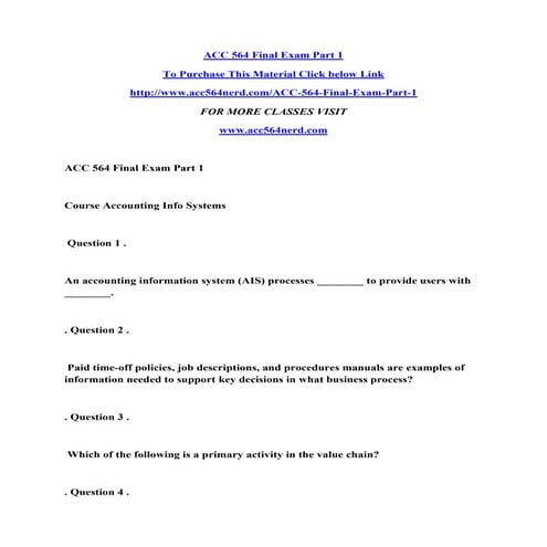 ACC 499 Final Exam Guide | PDF