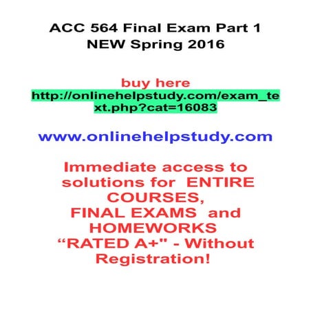 Acct 400 final exam answers | PDF