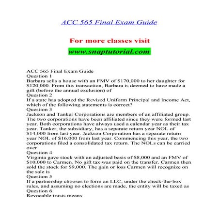 Acc 565 Effective Communication / snaptutorial.com