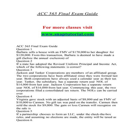 ACC 565 Education Organization / snaptutorial.com