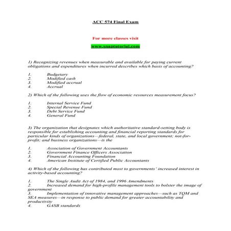 Acc 574 final exam | PDF