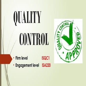 ACCA C05 Quality Control for Advanced Audit and Assurance | PPT