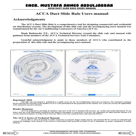 Acca duct slide rule users manual | PDF