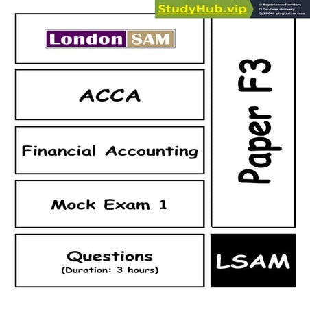 ACCA Financial Accounting Mock Exam 1 Questions (Duration 3 Hours) LSAM | PDF