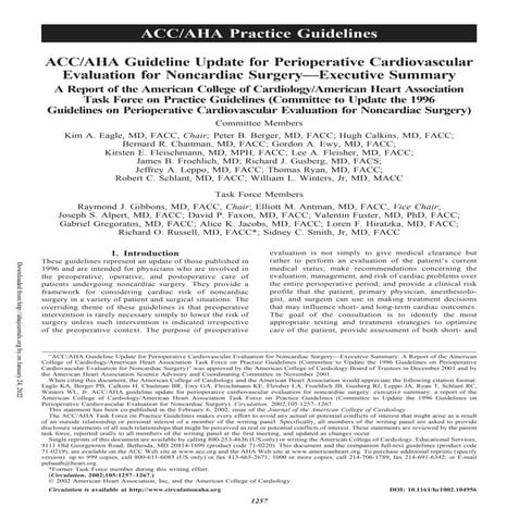 Acc:aha guideline update for perioperative cardiovascular evaluation ...