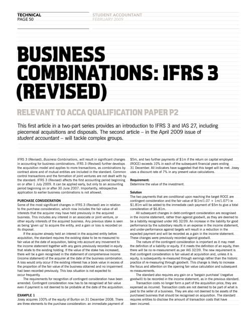 Ifrs 3 business combinations | PDF