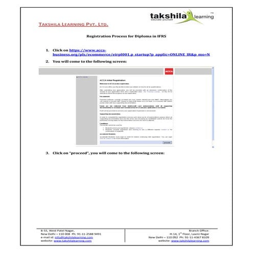 ACCA Registration Process for Diploma in IFRS | PDF