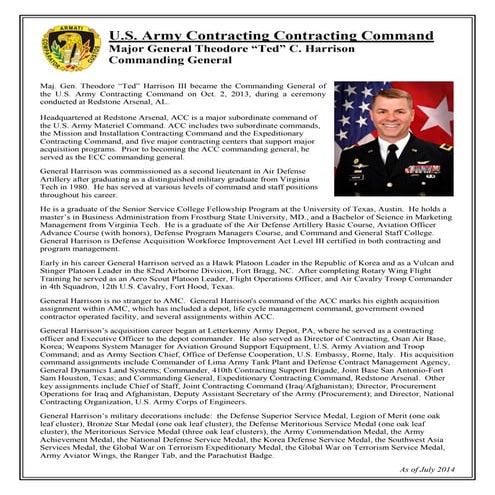 Biography: Maj. Gen. Theodore (Ted) Harrison III, ACC Commanding ...