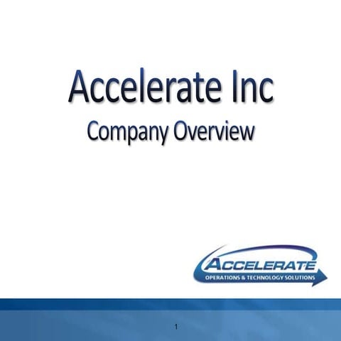 Accelerate Company Overview | PPTX