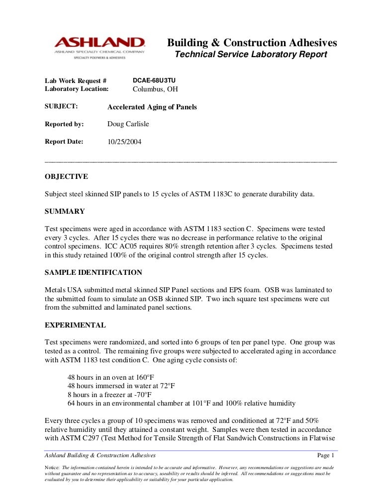 Accelerated Aging Testreport