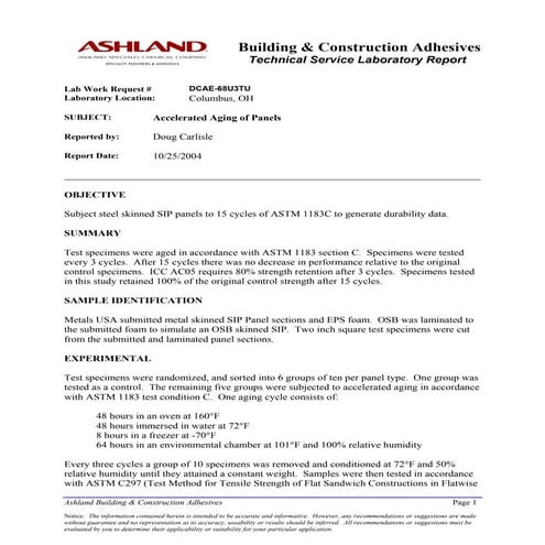 Accelerated Aging Testreport | PDF