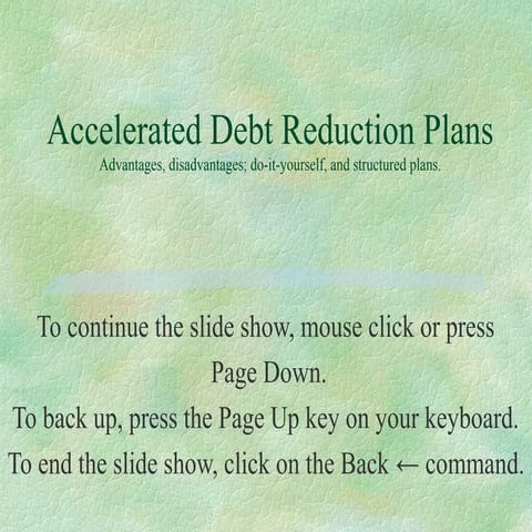 Accelerated Debts Reduction Plans | PPT