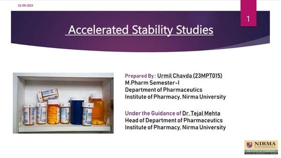 Accelerated stability studies | PPTX