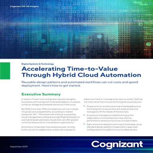 Accelerating Time-to-Value Through Hybrid Cloud Automation | PDF
