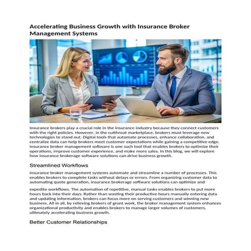 Accelerating Business Growth with Insurance Broker Management Systems | DOCX