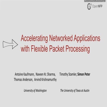 Accelerating Networked Applications with Flexible Packet Processing | PDF