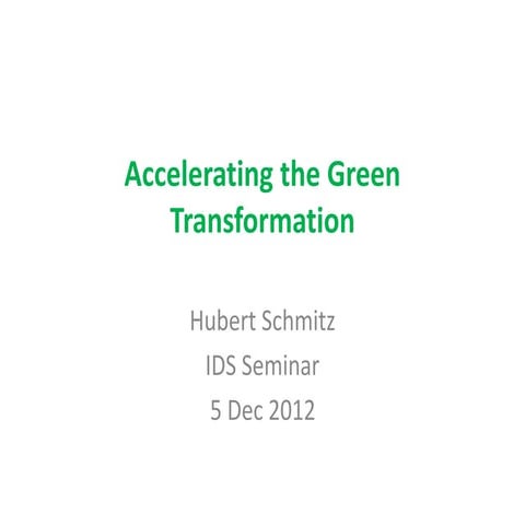 Accelerating the Green Transformation | PPTX | Green Solutions | Business