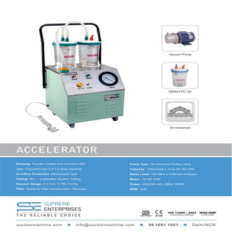 Accelerator ISI Marked Suction Machine | PDF