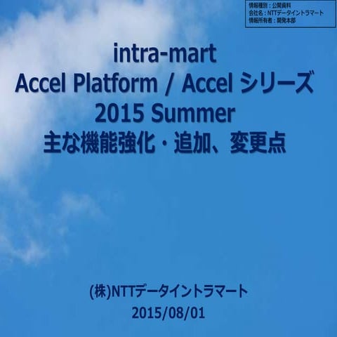 intra-mart Accel series 2025 Spring updates | PPTX