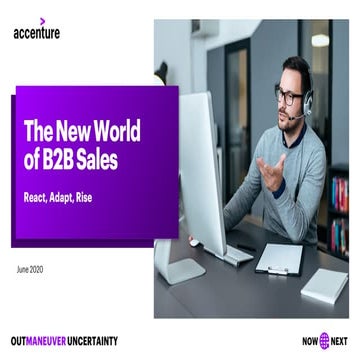The new world of B2B sales - Accenture - June 2020 | PDF