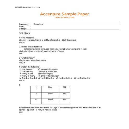 Accenture sample paper_2 | PDF