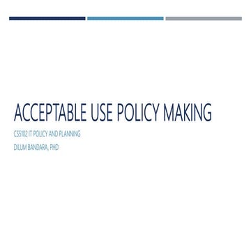 Acceptable Use Policy Making | PPTX