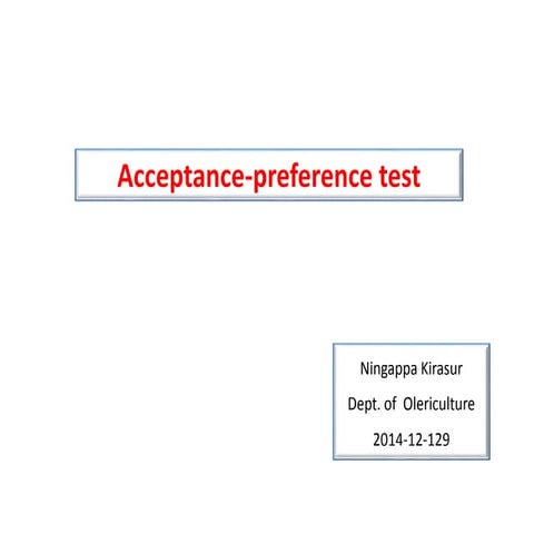 Acceptance-preference test | PPTX