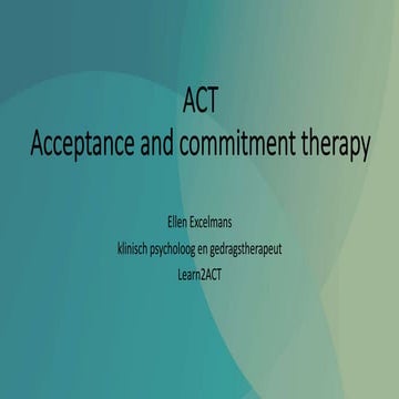 Acceptance and commitment therapy | PPTX