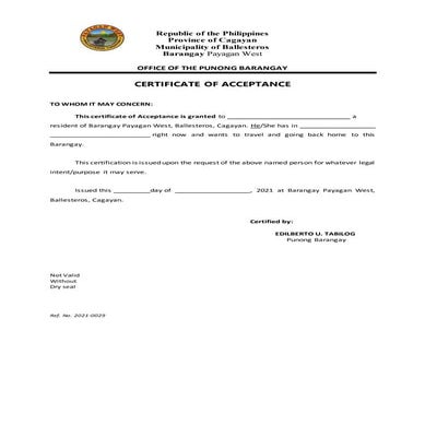 Acceptance letter | DOCX