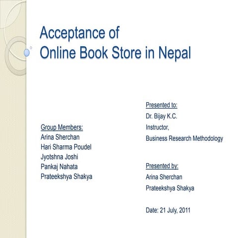 Acceptance of online book store | PPT