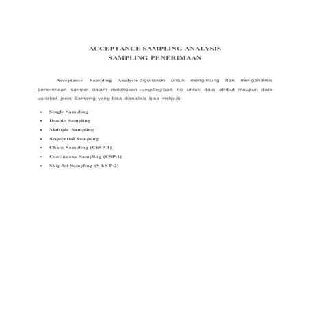 Acceptance sampling analysis | DOCX