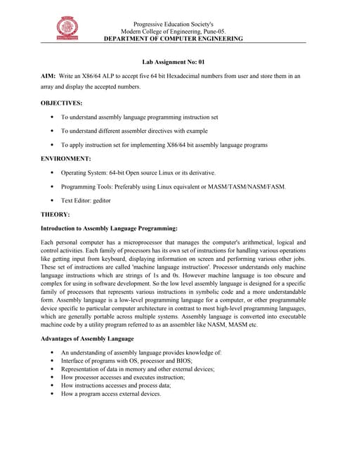 Assembly Language | PPTX