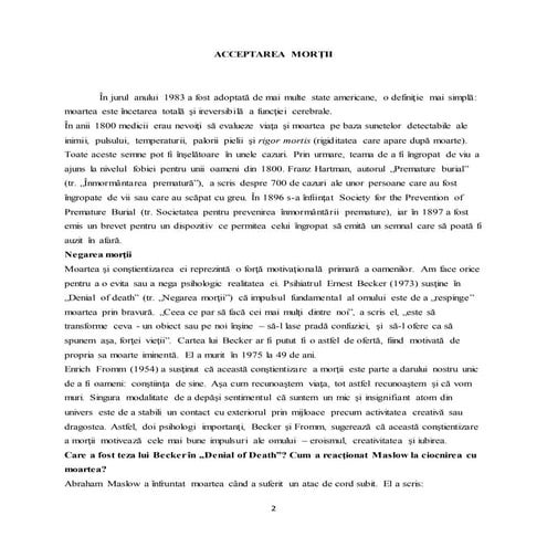 Acceptarea morţii | DOCX