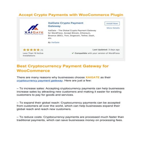 Accept Crypto Payments with WooCommerce Plugin | PDF