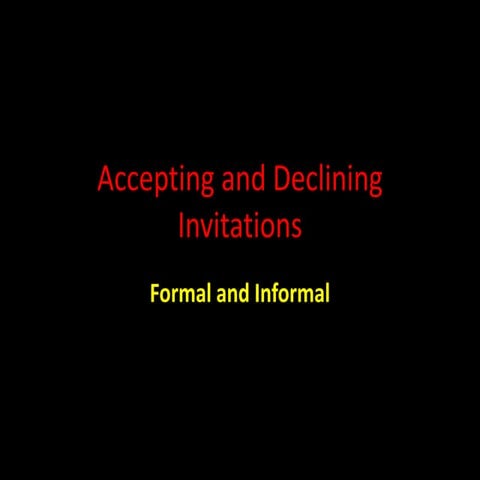 Accepting and declining invitations | PPTX