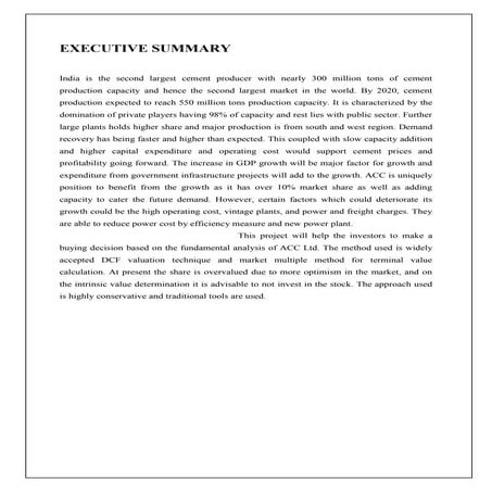 Acc equity research report | PDF | Stocks and Bonds | Personal Investing