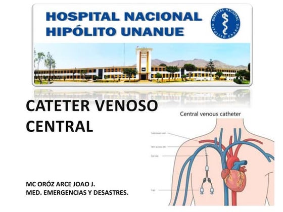 Técnica de colocación de catéter venoso central | PPT
