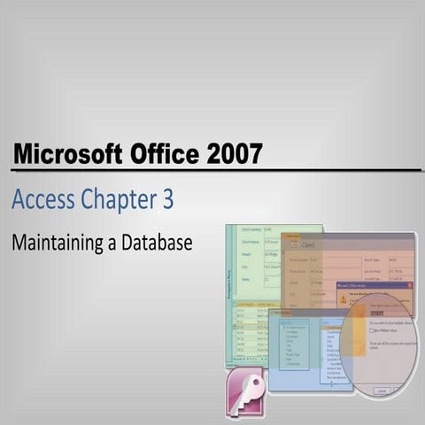 Access Ch3 Maintaining A Database (Jy) | PPT