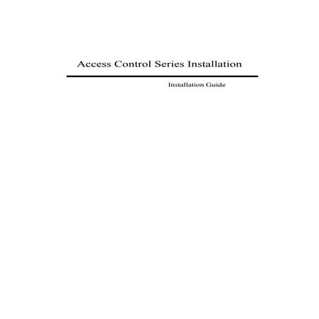 Access control-installation | PDF