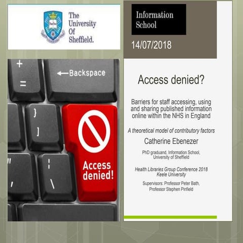Access denied? Barriers for staff accessing, using and sharing ...