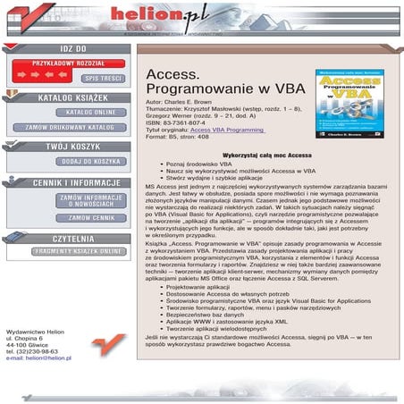 Access. Programowanie w VBA | PDF