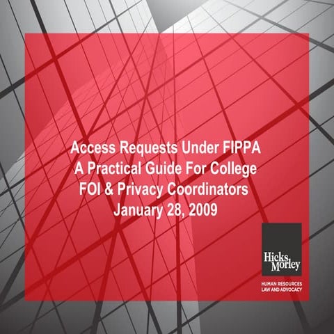 Access Requests Under Fippa - Jan 28/2009 | PPT