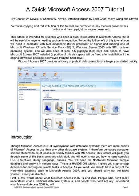 01 laboratory exercise 1 - DESIGN A SIMPLE DATABASE APPLICATION | PDF