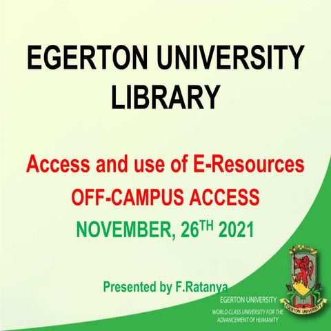 Access and use of e resources via remoteXs | PPT