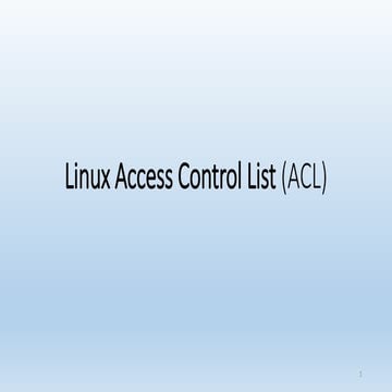 Usage Of Access Control Lists Acl In Linux Pdf Operating Systems