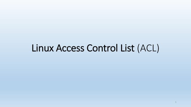 Usage Of Access Control Lists Acl In Linux Pdf Operating Systems