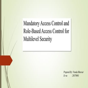Multilevel Security Database Ppt