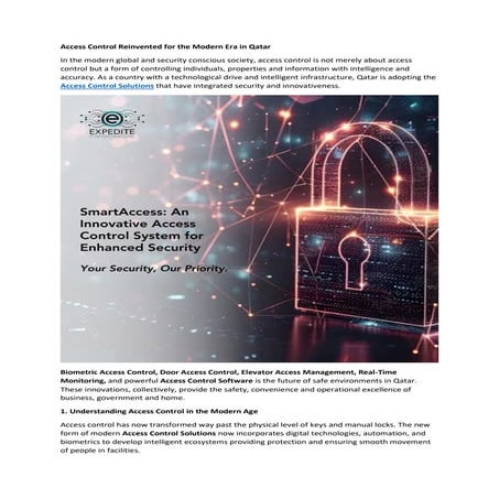 Access Control Reinvented for the Modern Era in Qatar | PDF