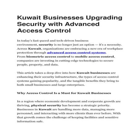 Access Control System in Kuwait.docx
